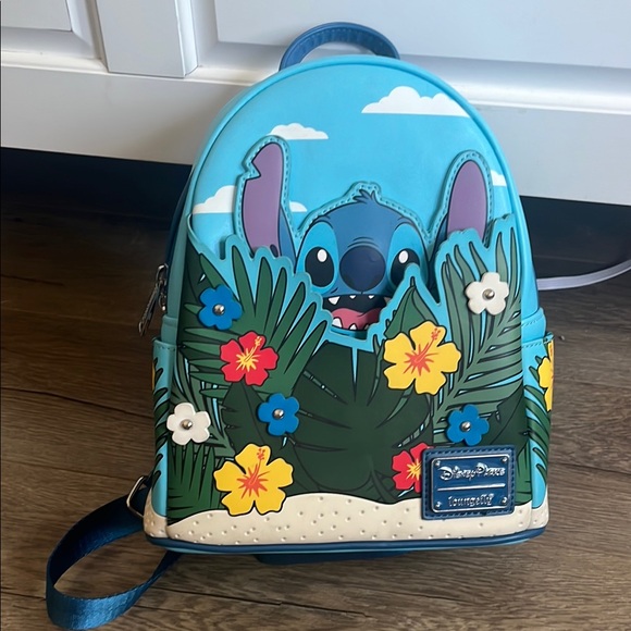 Loungefly | Accessories | Loungefly Stitch Kids Backpack Blue And Green ...